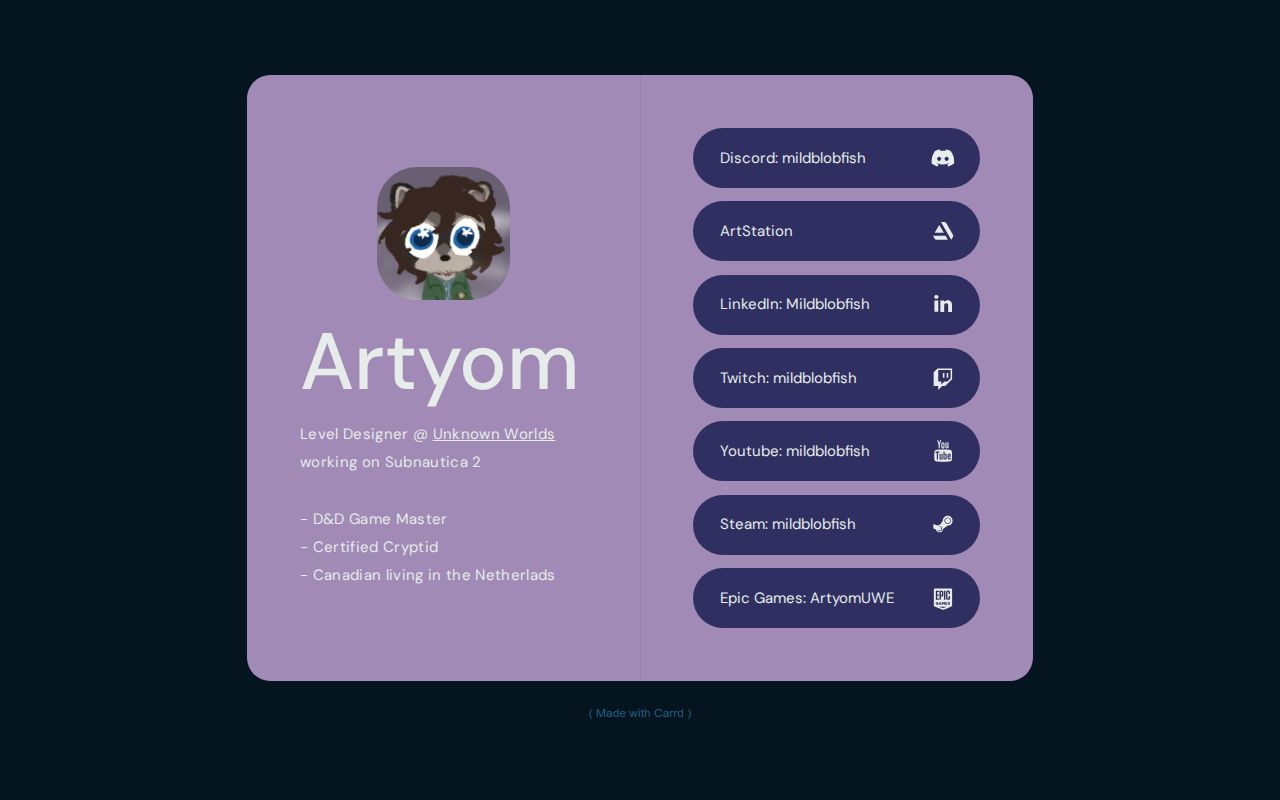 Artyom's Carrd